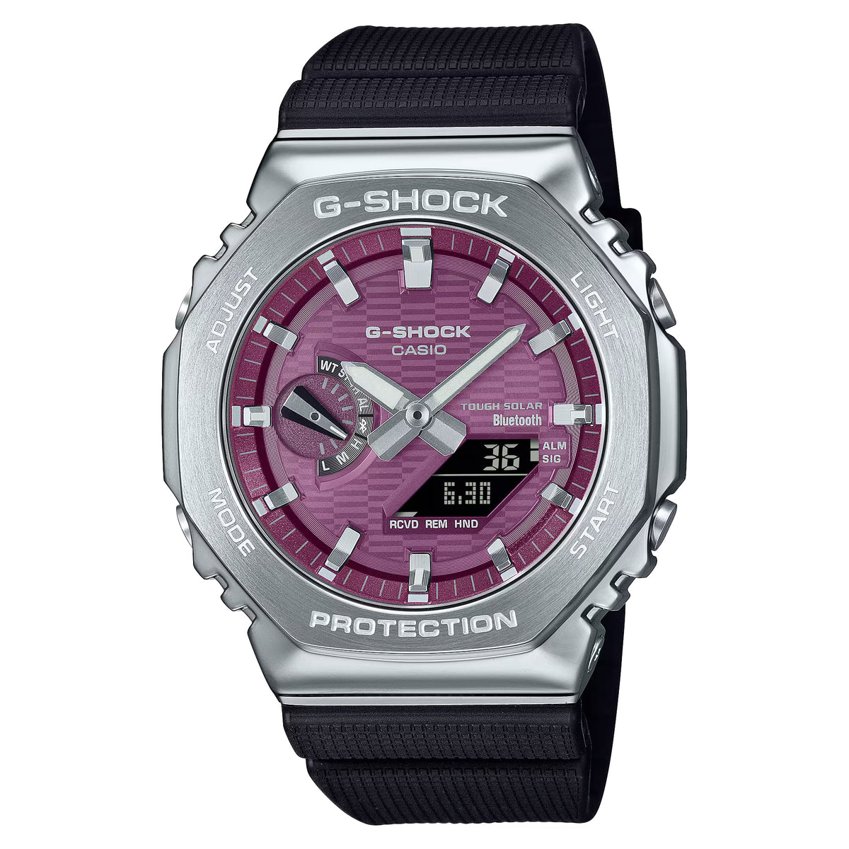Casio G-Shock G-Steel METALLIC BURGUNDY GBM2100A-4B Bluetooth Solar ...