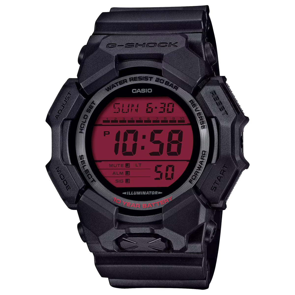 Casio G-Shock GD010BBR-1 Black Red Large Digital Mens Watch – Altivo