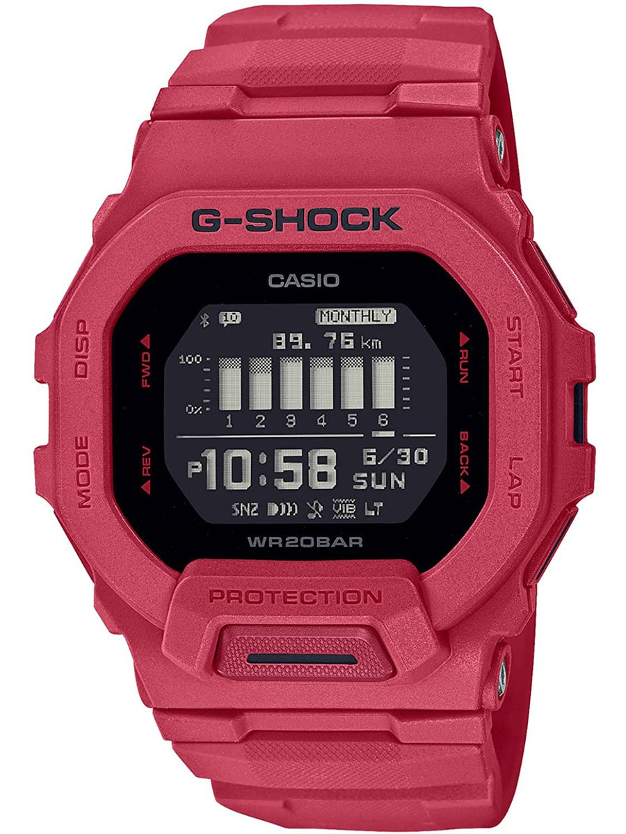 Casio G-Shock MOVE Power Trainer Vibrant Red Digital Watch GBD200RD-4 ...